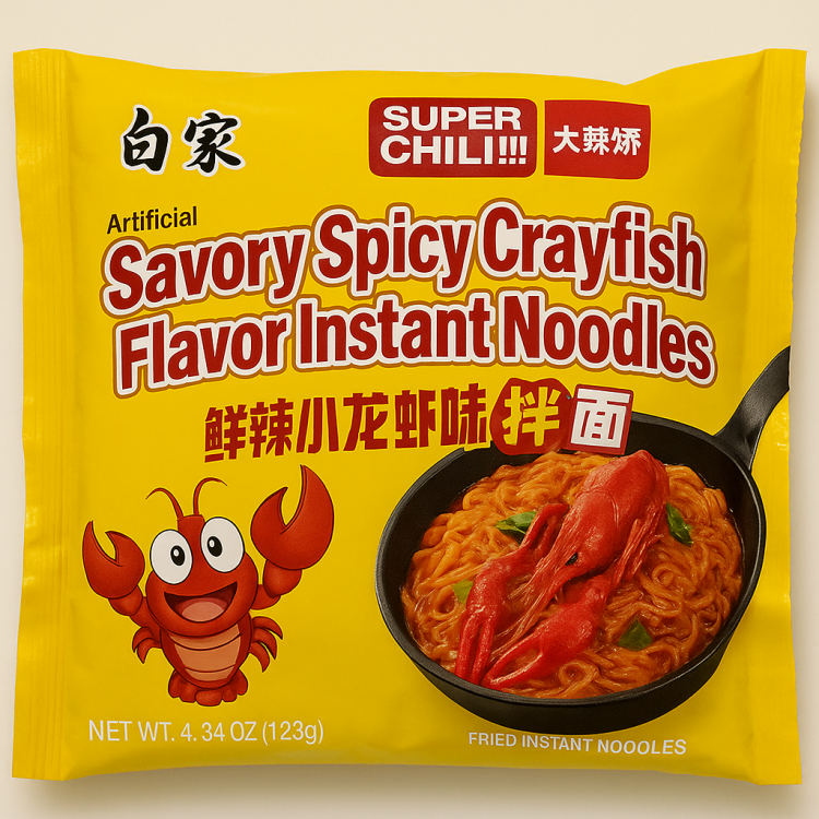 Острая лапша с раком Super Chili Crayfish — 135 г, Китай