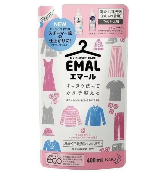 Купить Жидкое средство Emal для стирки деликатных тканей с цветочным ароматом KAO, 500 мл/400 мл ...